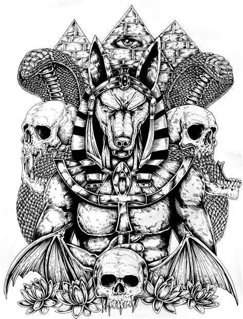 Egyptian Anubis Drawings