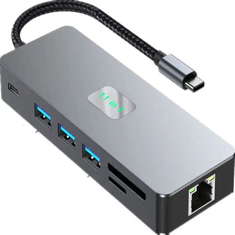 11 In 1 Docking Station USB Hub 4K 60HZ HDTV1080P VGA 1000M RJ45 Extension PD100W Type C Hub