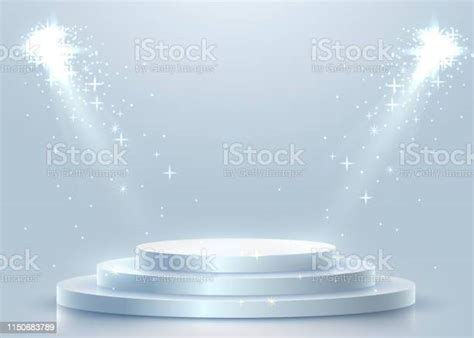 스포트 라이트와 조명 추상 라운드 연단 시상식 개념 무대 배경 스포트라이트에 대한 스톡 벡터 아트 및 기타 이미지 스포트