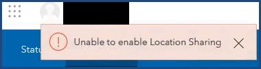 Problem Unable To Enable Location Sharing In ArcGIS Online