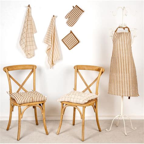 Tablier En Coton Et Flex Rayure Brune