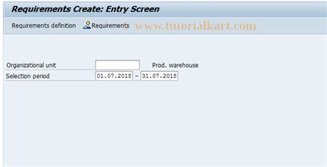 PP SAP Tcode Create Requirements PP SAP Tcode Create Requirements