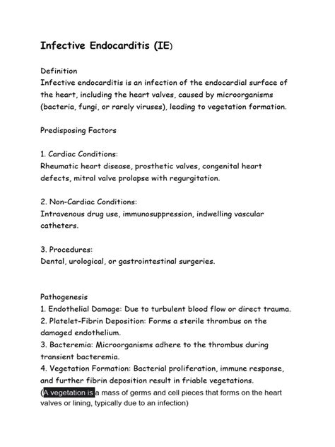 Infective Endocarditis Ie Pdf Causes Of Death Diseases And