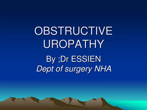 Ppt Obstructive Uropathy Powerpoint Presentation Free Download Id