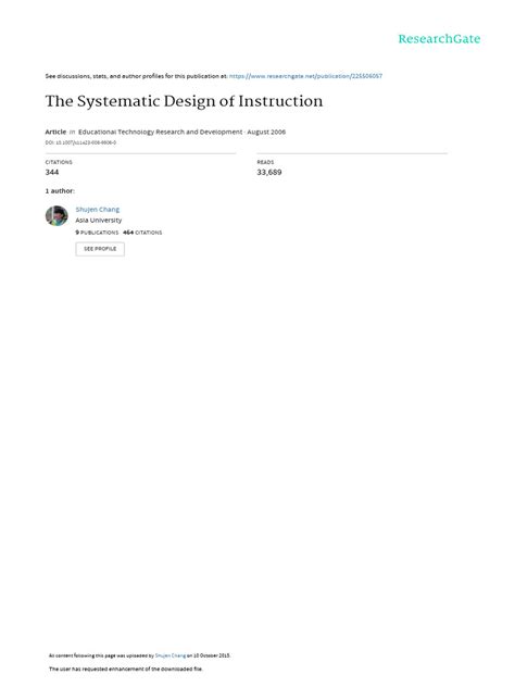 the systematic design of instruction pdf instructional design