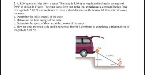 solved 2 a 3 00 kg crate slides down a ramp the ramp is
