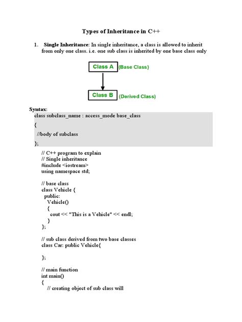 Unit Iii Types Of Inheritance Pdf Inheritance Object Oriented
