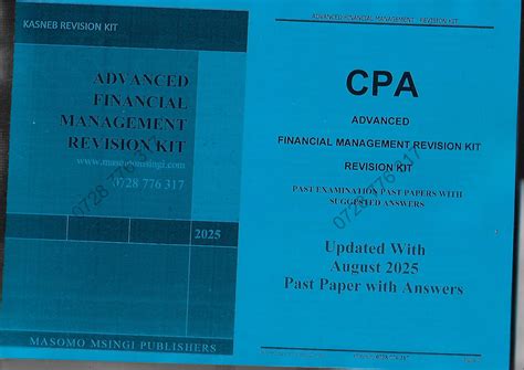 Advanced Financial Management Revision Kit Hard Copy Printed And Bound