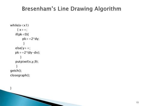 Bresenhams Line Algorithm