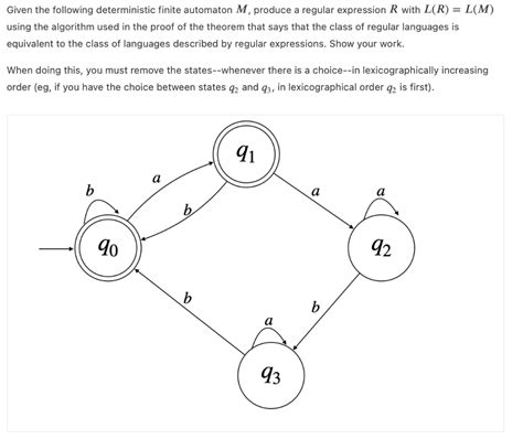 solved l m given the following deterministic finite