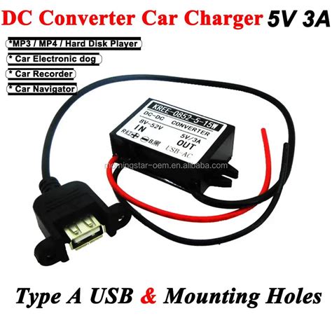 Usb Dc Dc Car Converter Module Cable With Mounting Hole Input Dc V V V To Usb Output V A