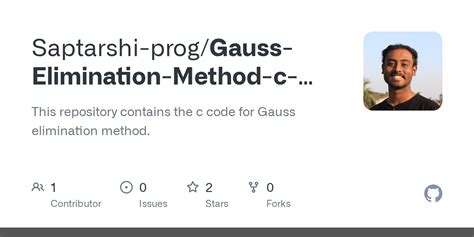 Github Saptarshi Proggauss Elimination Method C Code This Repository Contains The C Code For