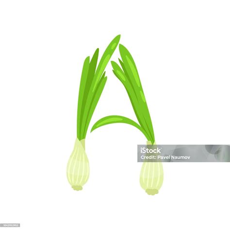 Ilustración De Una Letra De Alfabeto Vegetal De Veggie De Vector Fresco