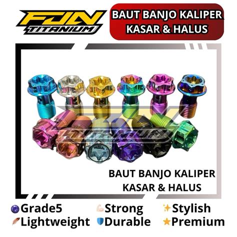 Jual Baut Banjo Titanium Baut Nepel Kaliper Baut Banjo Kaliper Master Rem Grade 5 Drat Kasar