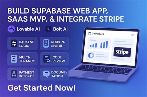 build custom supabase web app saas mvp and integrate stripe lovable with ai bolt by opencart
