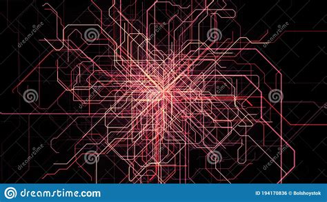 Abstract Colored Tangled Narrow Lines On Black Background Animation