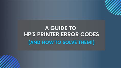 Hp Printer Error Codes Decoding And Fixes Toner Buzz