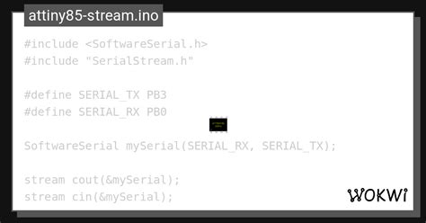 Attiny85 Stream Ino Wokwi Arduino And ESP32 Simulator