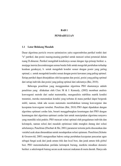 perbandingan model algoritma particle swarm optimization dan algoritma