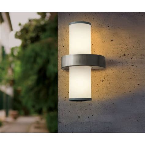 Luminária De Parede Externa Beverly Em Aço Inoxidável E27 Ip44 Leonleds