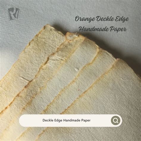 Deckle Edge A4 Handmade Vintage Paper Set Of 10 Orange
