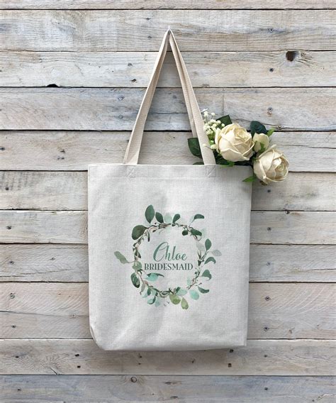 Custom Bridal Party Tote Bag Linen Bag Personalized Tote Bag Hannah
