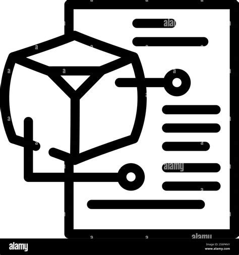 Modeling Data Science Line Icon Vector Modeling Data Science Sign Isolated Contour Symbol