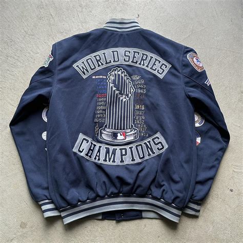 Vintage Ny Yankees Championship Jacket •size Mens Depop