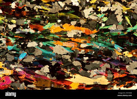 Schist Is A Metamorphic Rock Formed By Mudstone Photomicrograph Thin