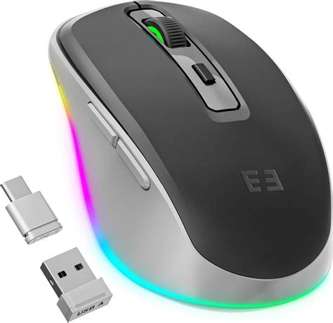 Wireless Mouse Type C Mouse With Jiggler Light Up USB C Mouse USB Type C Receiver Build In