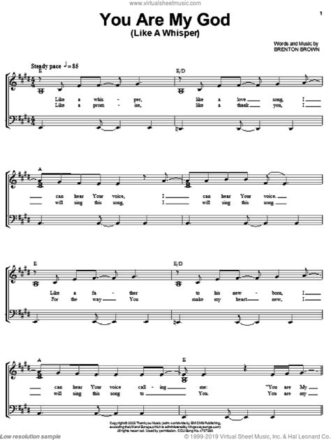 You Are My God Sheet Music For Voice Piano Or Guitar Pdf