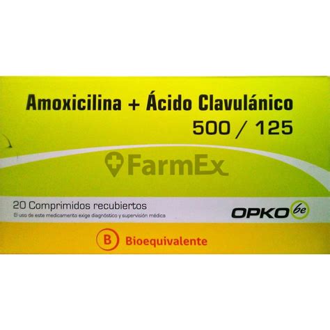 Amoxicilina Acido Clavulanico 500125 X 20 Comprimidos