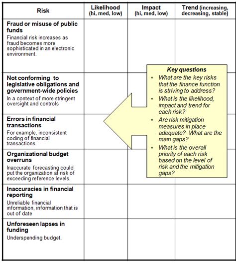 Turnkey Risk Profiling Template Finance Function Government Public