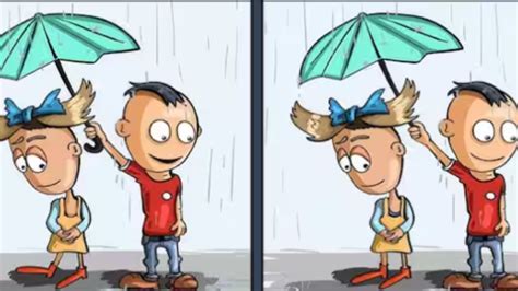 Optical Illusion Test Your Visual Acuity And Spot The 5 Differences In This Rainy Day Image