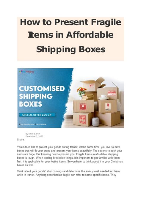 Ppt How To Present Fragile Items In Affordable Shipping Boxes Powerpoint Presentation Free