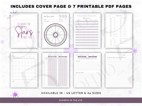 Printable Astrology Transit Tracker Transit Journal For Tracking