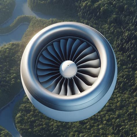 Isometric View Of Ge9x Engine Flying Over Forest Canopy Ai Art