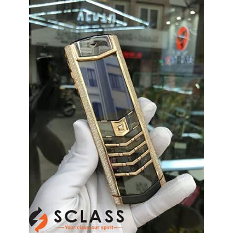 Vertu Signature S Yellow Gold Full Diamond Chuyên Điện Thoại Vertu Bao Da Vertu Chính Hãng