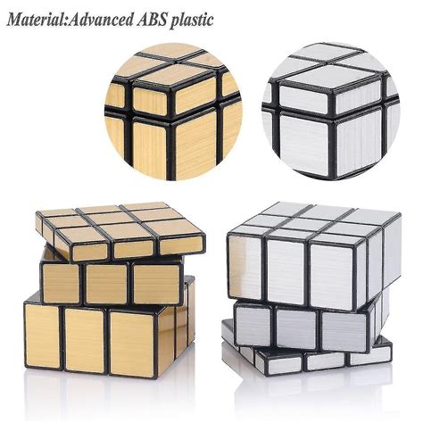 2pcs Mirror Cube Mirror Blocks 3x3x3 Mirror Speed Cube Set Bundle