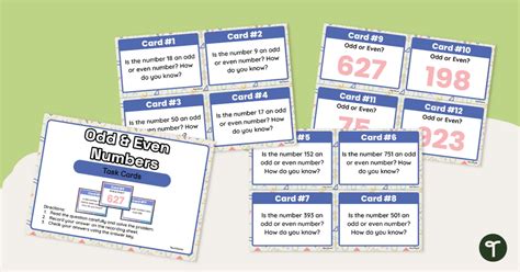 Odd And Even Task Cards Teach Starter