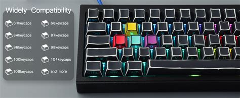 Tsungup Custom Keycaps Side Print Keycap Set Pbt Shine Through Cool Retro Keycaps 75