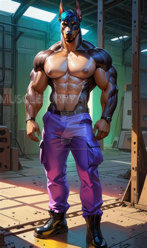 Furry Muscle Nathaniel By Musclefurryai On Deviantart