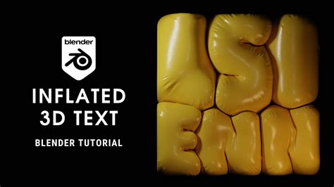 inflated 3d text in blender blender tutotial youtube
