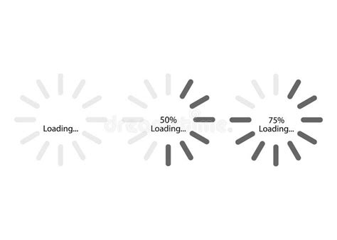 Loading Progress Bar Circle Shape 50 Loading Black Background Vector Illustration Stock