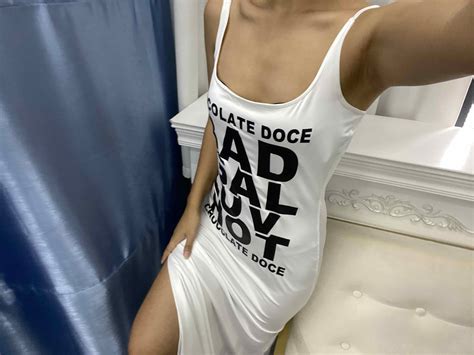 Bokstavstryck Spaghetti Strap Slit Maxiklänning