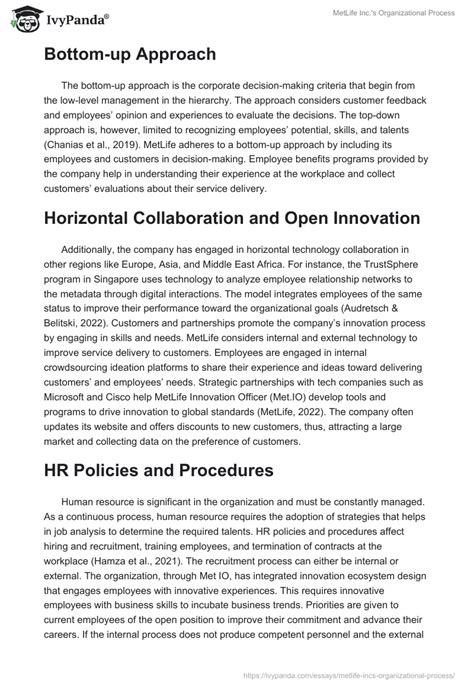 Metlife Incs Organizational Process 911 Words Essay Example