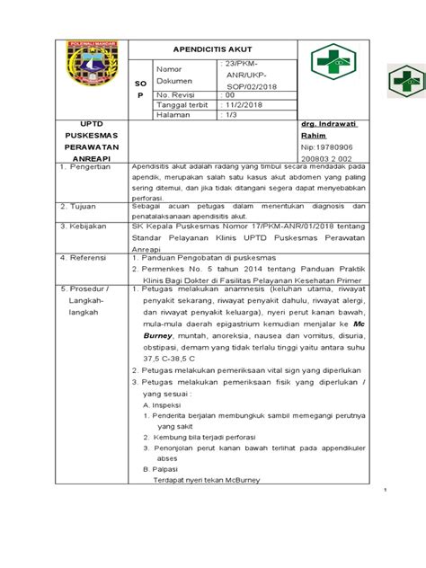 Sop Appendicitis Akut Pdf