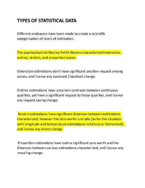 Types Of Statistical Data Types Of Statistical Data Different