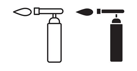 Blowtorch 아이콘은 라이너와 솔리드 스타일로 설정되어 있습니다 건설 산업에 대한 스톡 벡터 아트 및 기타 이미지 건설 산업 검은색 기체 물리 구조 Istock