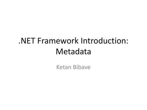 Netframeworkmetadataintroduction